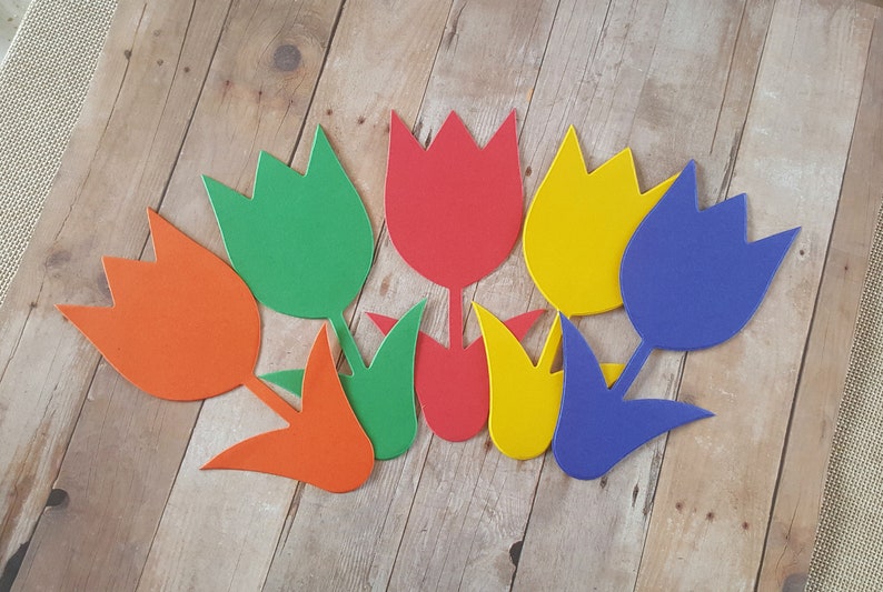 Tulip Die Cuts/pick Colors/tulip Cut Outsgarden Theme - Etsy