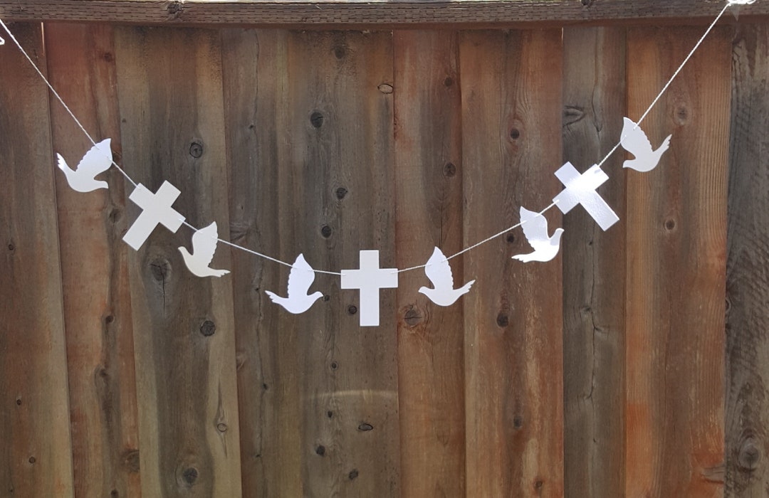 Cross Garland,baptism Garland,dove Garland,first Communion Garland,dove ...