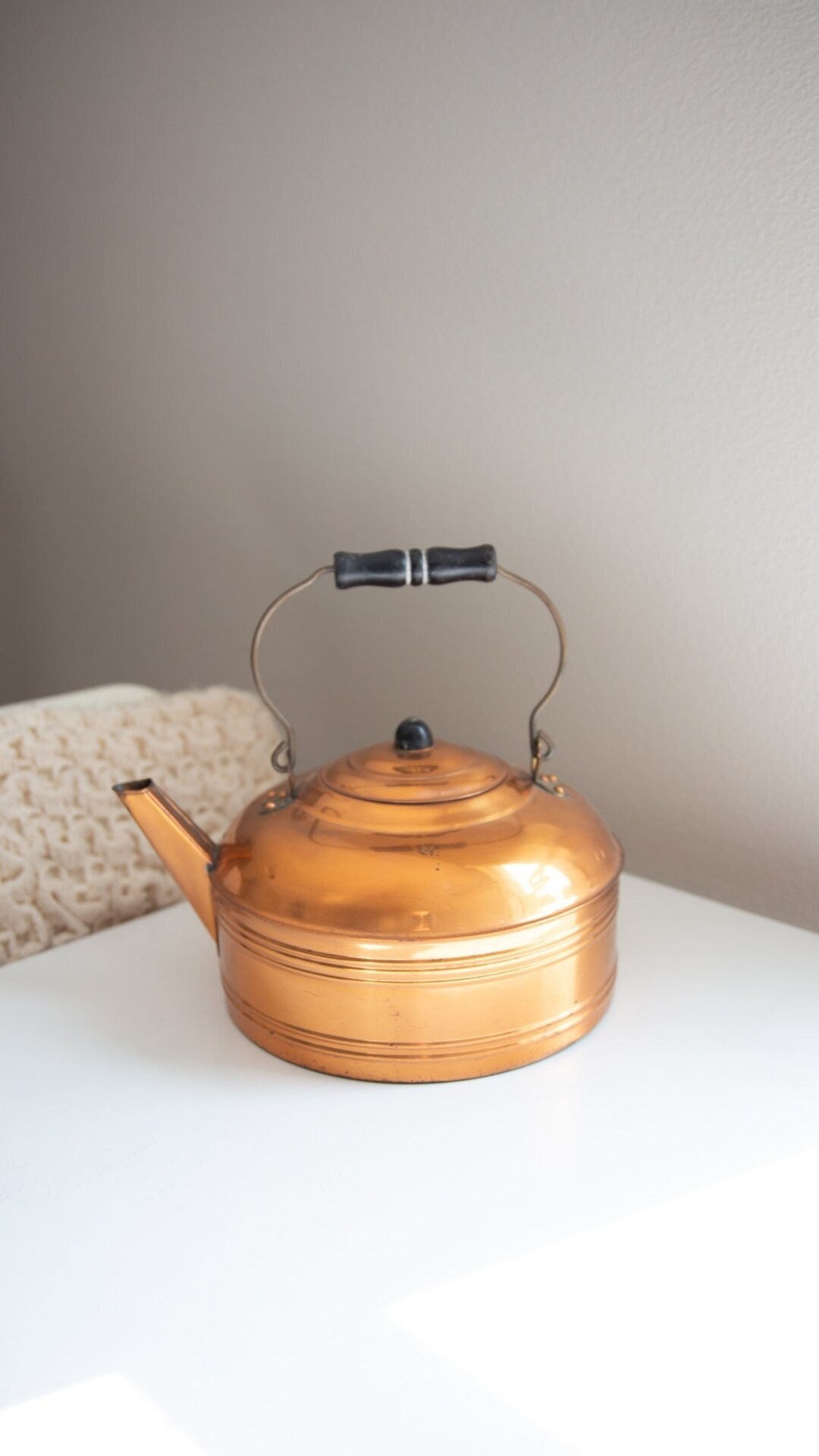 Vintage Reverse Large Copper Tea Kettle - Etsy