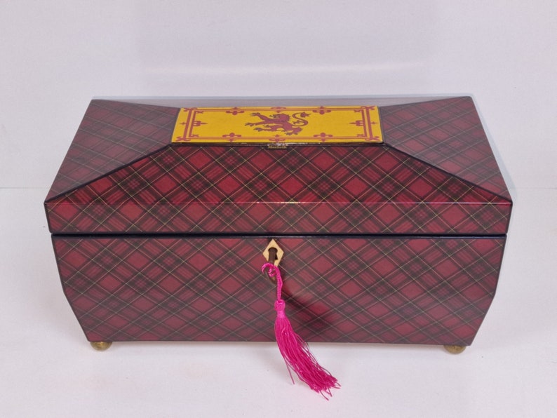 Antique Scottish Tartanware Tea Caddy Victorian - Etsy