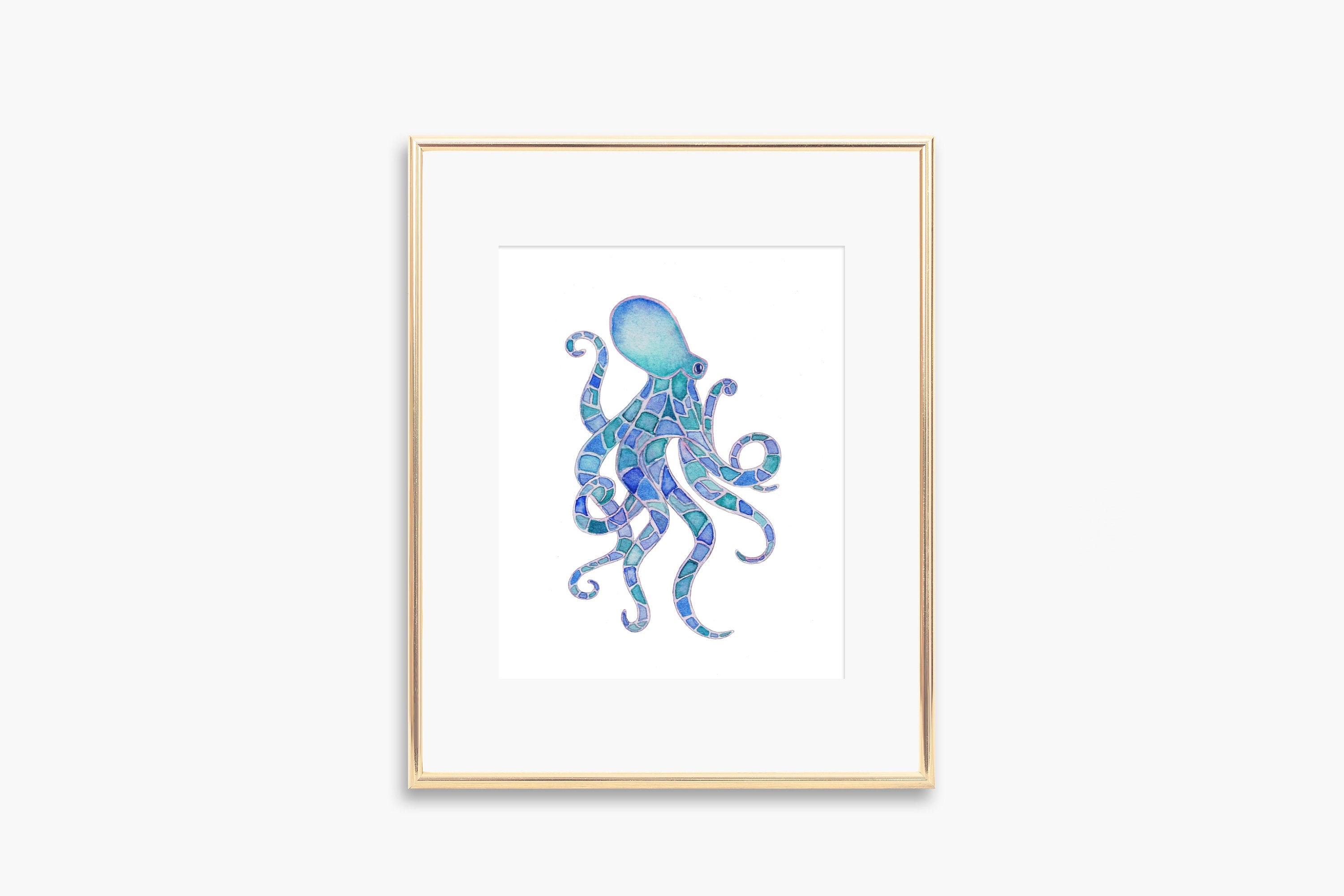 Octopus Painting Fine Art Giclee Print of Original Mosaic | Etsy