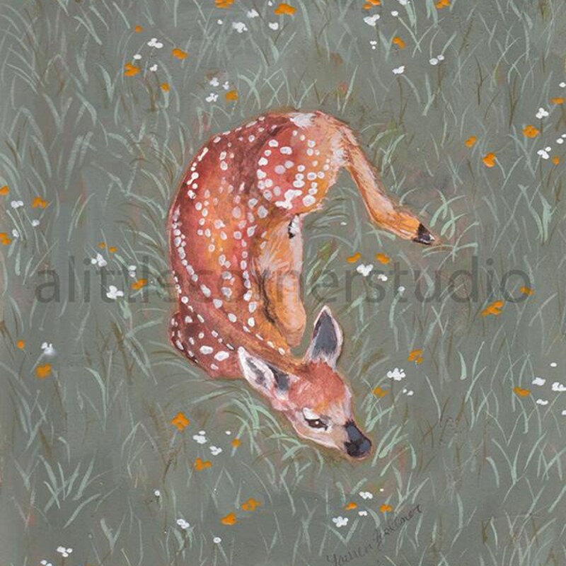 Sleeping Fawn Art - Etsy