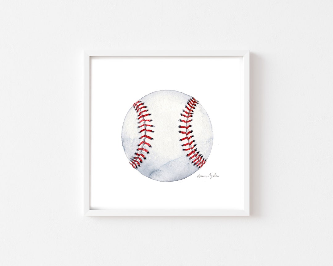 Printable Baseball Painting |.watercolor Sports Ball Wall Art | Digital ...