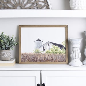 Printable Farmhouse Watercolor | Instant Download of White Barn ...