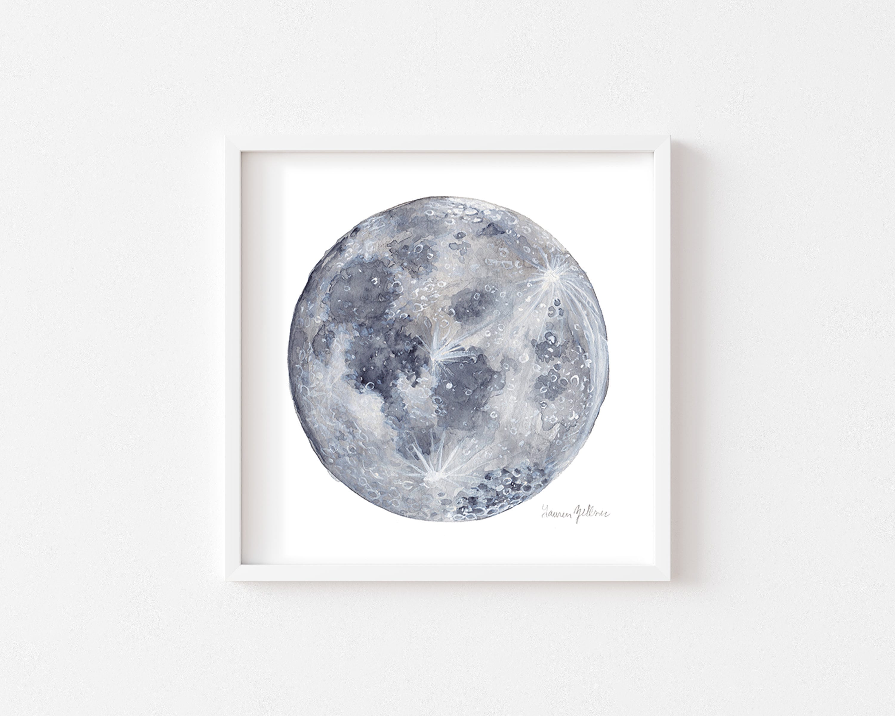 Printable Watercolor Moon Painting Digital Download - Etsy