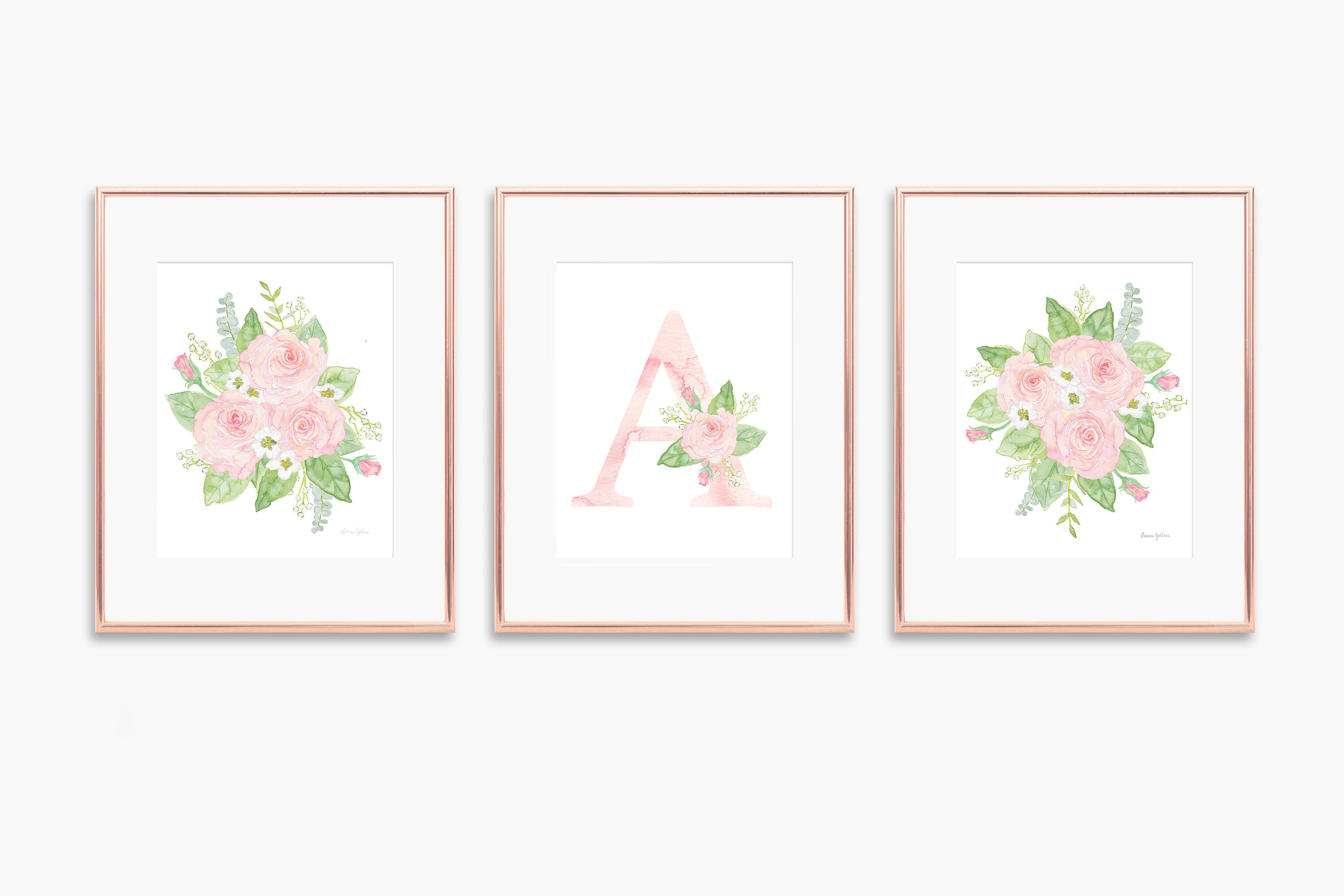 Floral Monogram Letter Printable Instant Download Floral - Etsy