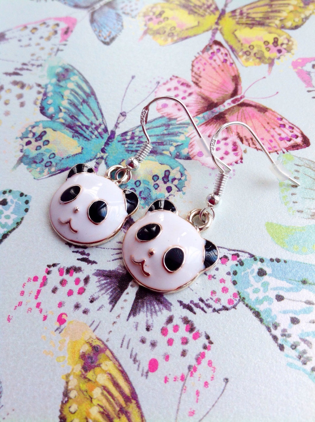 Panda Bär Panda Ohrringe Chinesischer Bär Schwarze Augen Bär Kung Fu ...