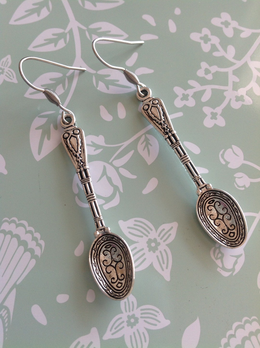 Spoon Earrings Engraved Spoon Cutlery Earrings Cutlery Jewellery Silver ...