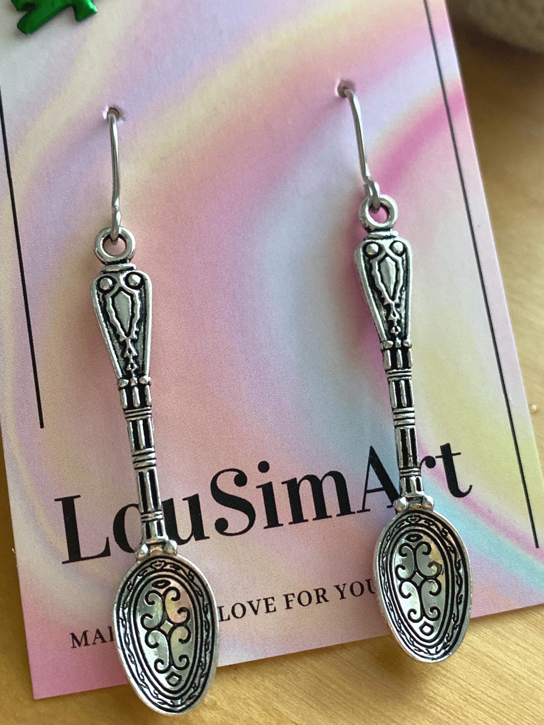 Spoon Earrings Engraved Spoon Cutlery Earrings Cutlery Jewellery Silver ...