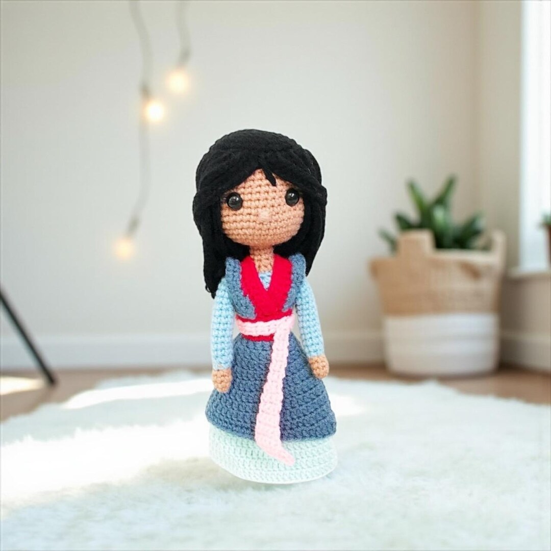 Crochet Mulan Princess Doll: Amigurumi Nursery Decor - Etsy