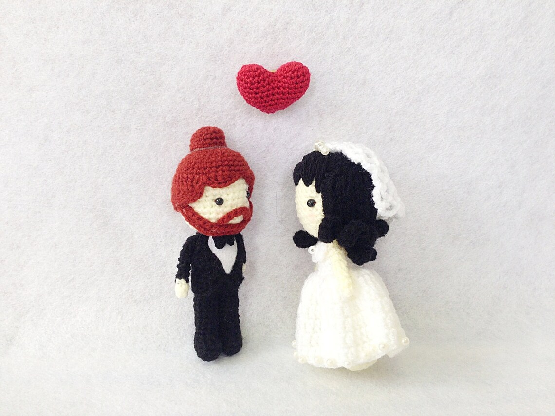 Wedding Cake Topper Crochet Character Bride and Groom Cake | Etsy