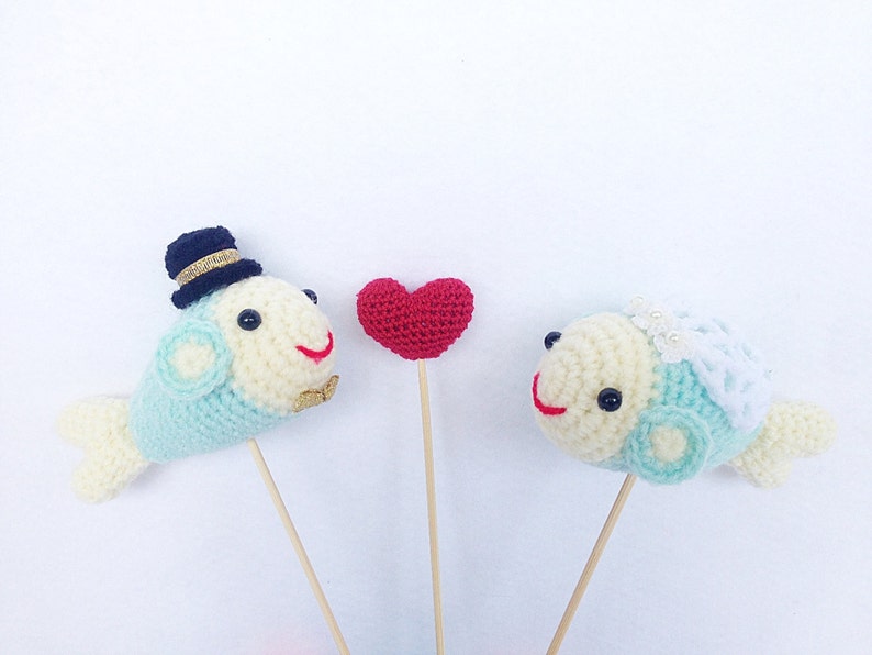 Cake Toppers Fish Wedding Cake Topper Fish Cake Topper | Etsy