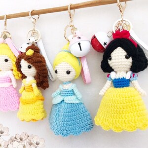 Princess Key Ring Crochet, Princess Amigurumi, Crochet Princess ...