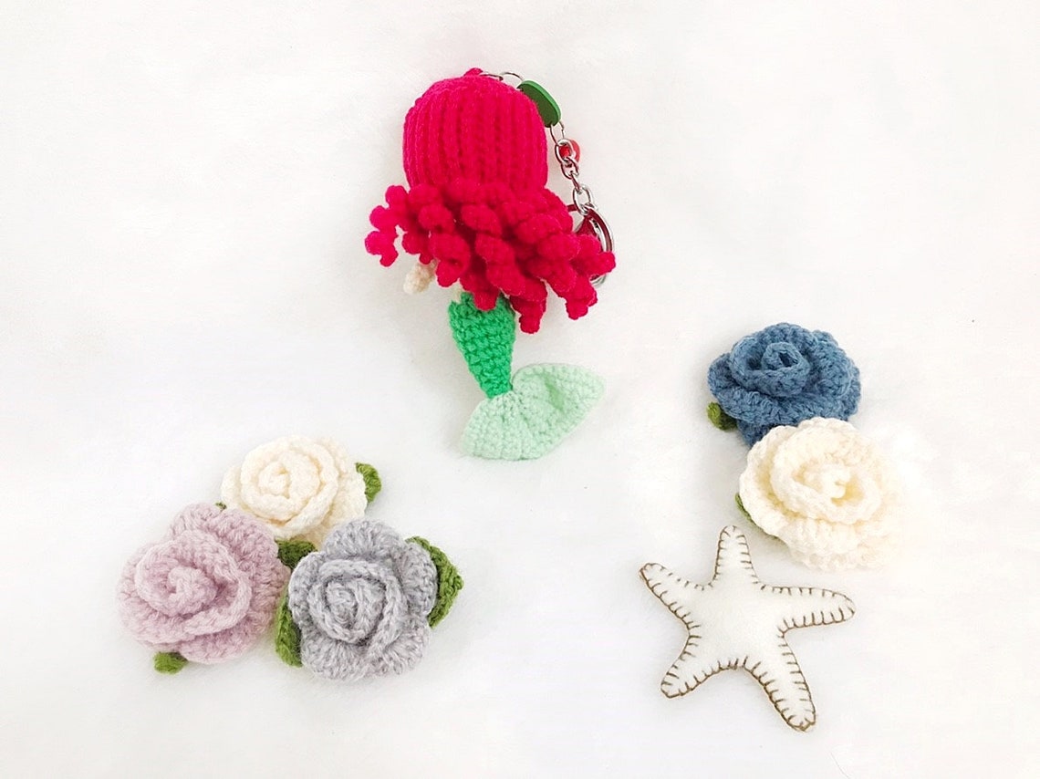 Little Mermaid Princess Key Ring Crochet Ariel Amigurumi | Etsy