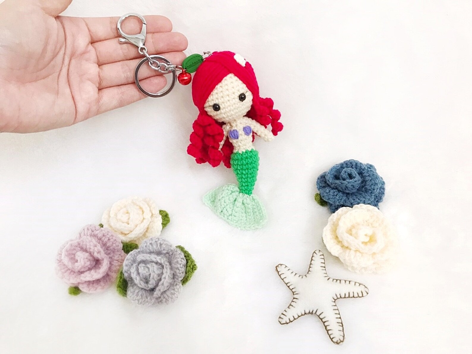Little Mermaid Princess Key Ring Crochet Ariel Amigurumi | Etsy
