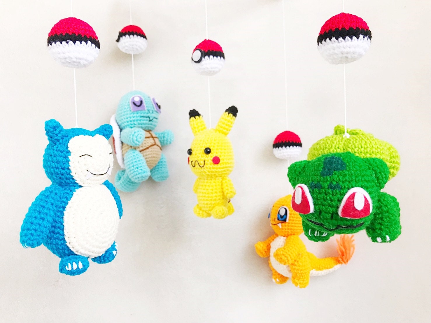 Crib Mobile Pokemon Set 2 Pikachu Chamnader Snorlax - Etsy