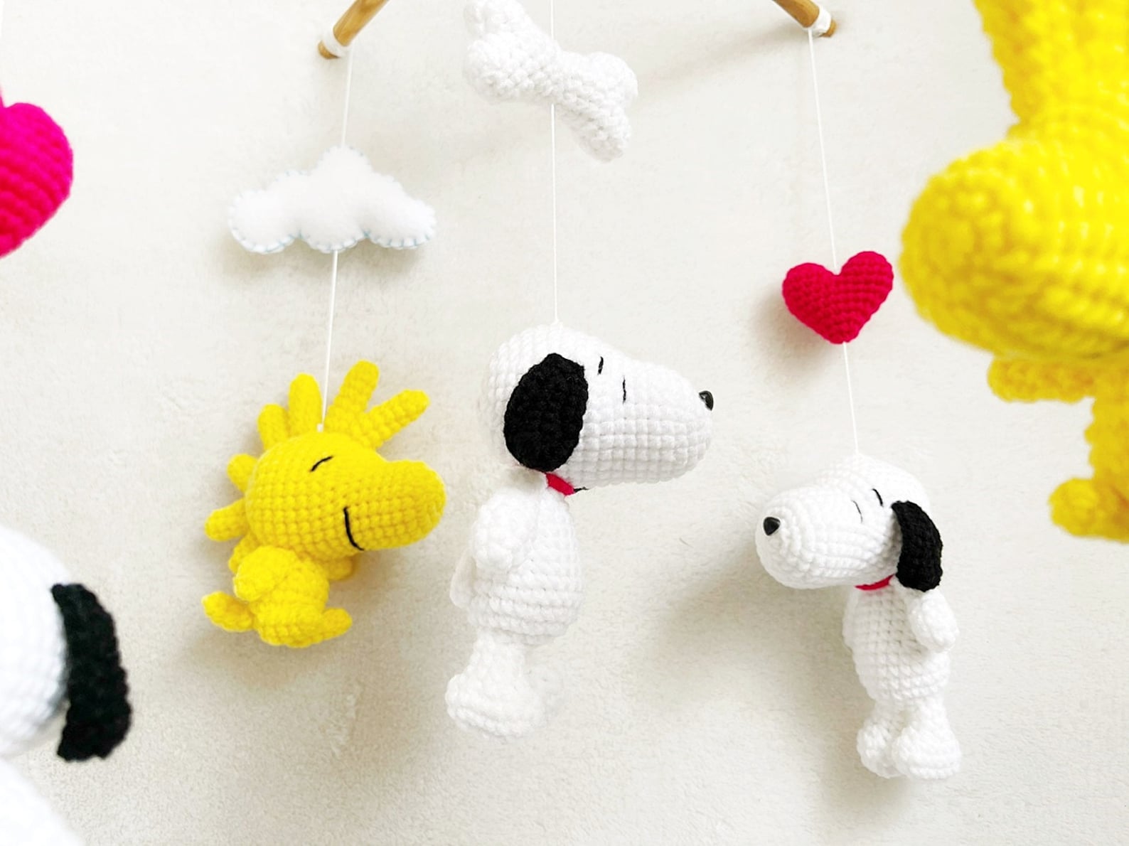 Snoopy Baby Mobile: Crochet Amigurumi Crib Decor, Woodstock - Etsy