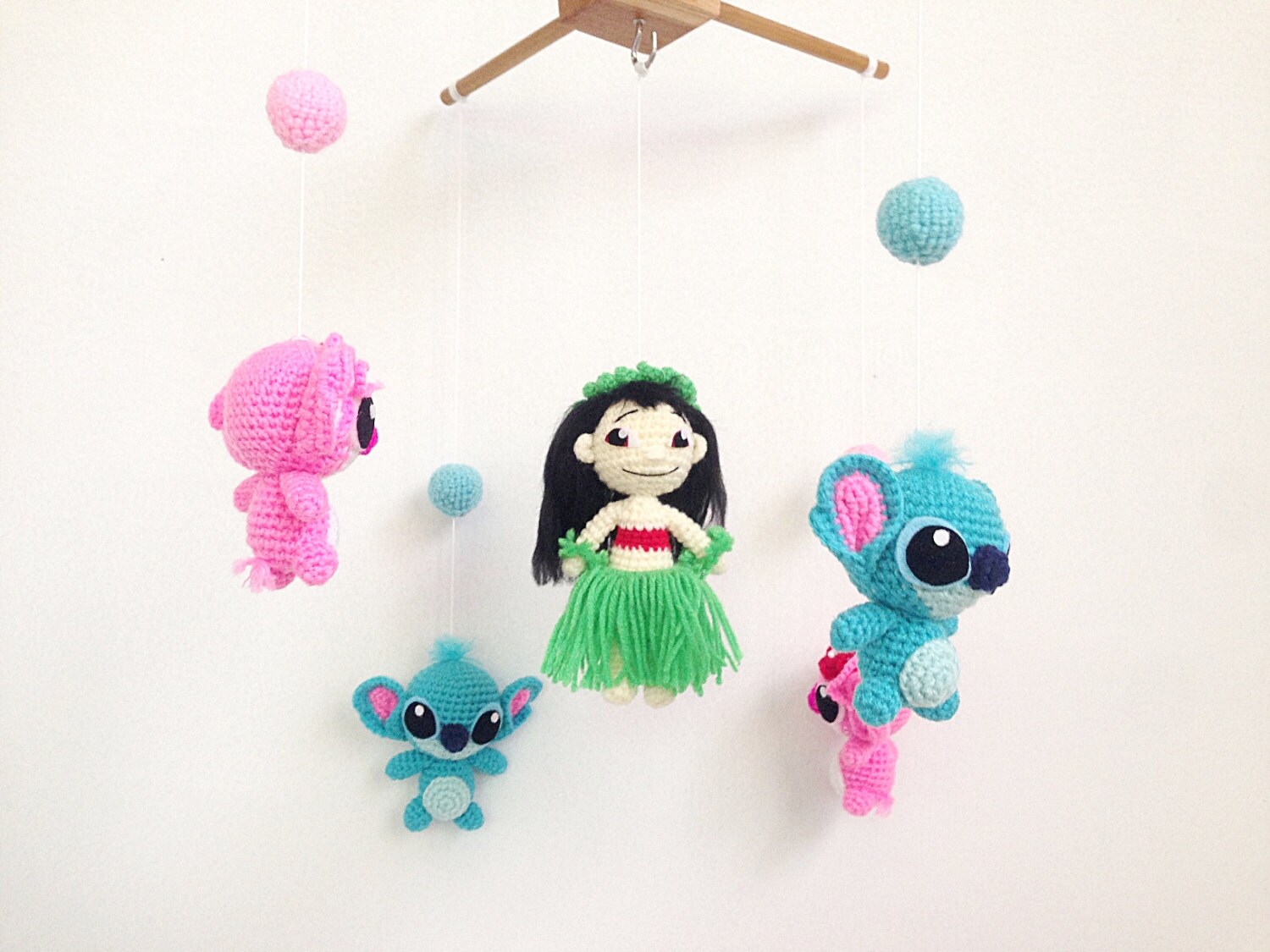 Baby Mobile Lilo and Stitch With Angel Crib Mobile Amigurumi - Etsy