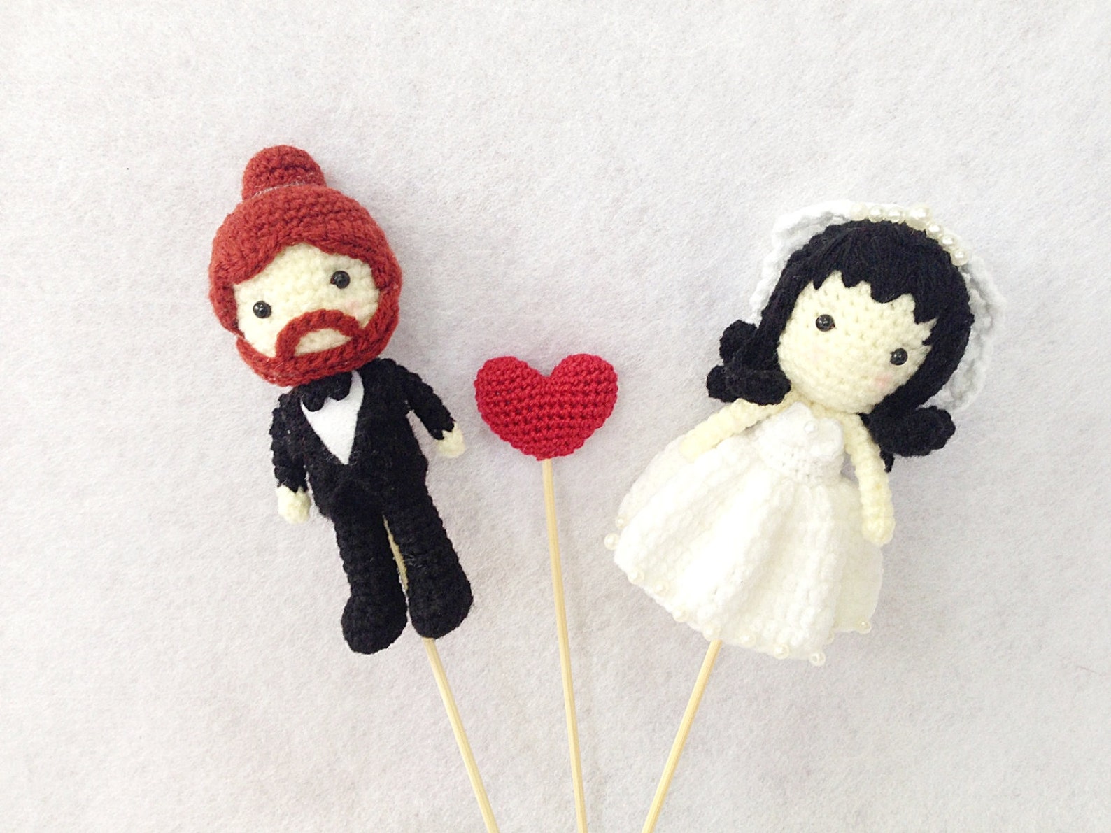 Wedding Cake Topper Crochet Character Bride and Groom Cake | Etsy