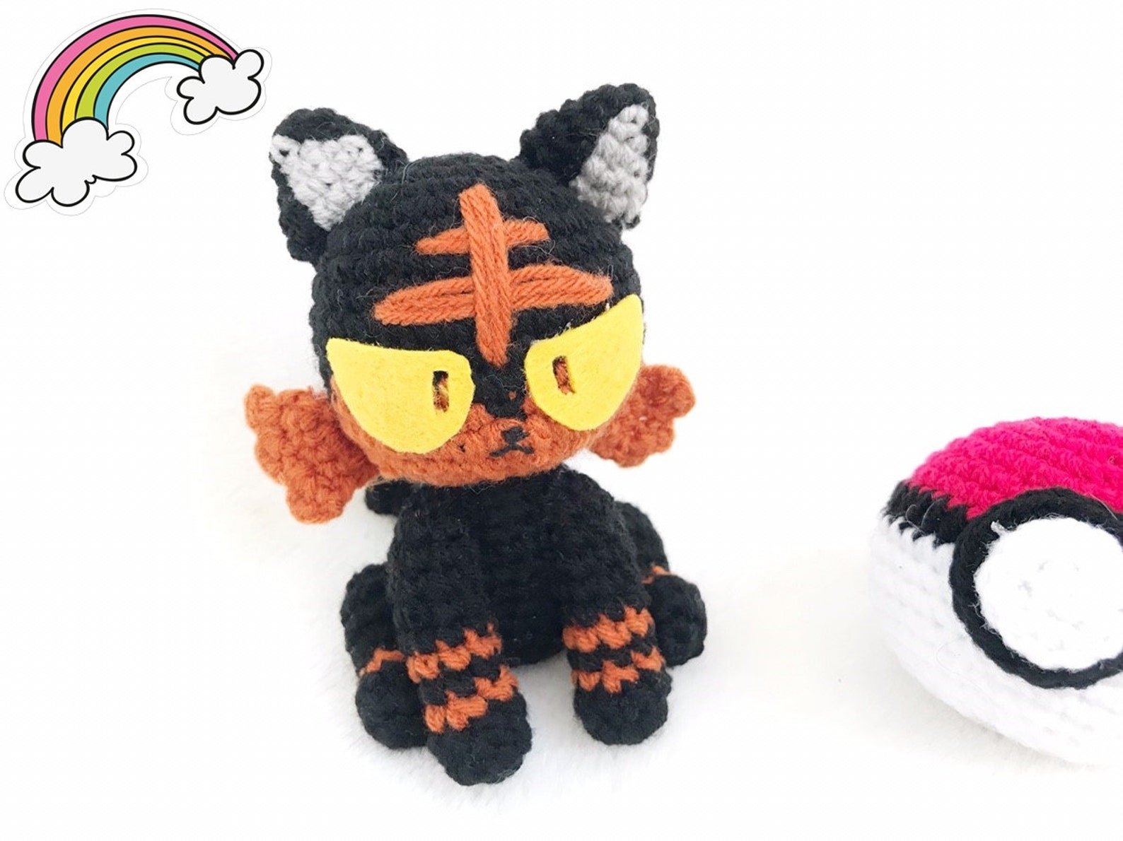 Litten Pokemon Crochet Nursery Decor Pokemon Amigurumi - Etsy