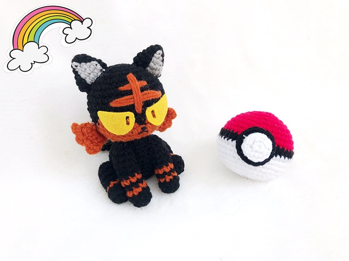 Litten Pokemon Crochet Nursery Decor Pokemon Amigurumi - Etsy