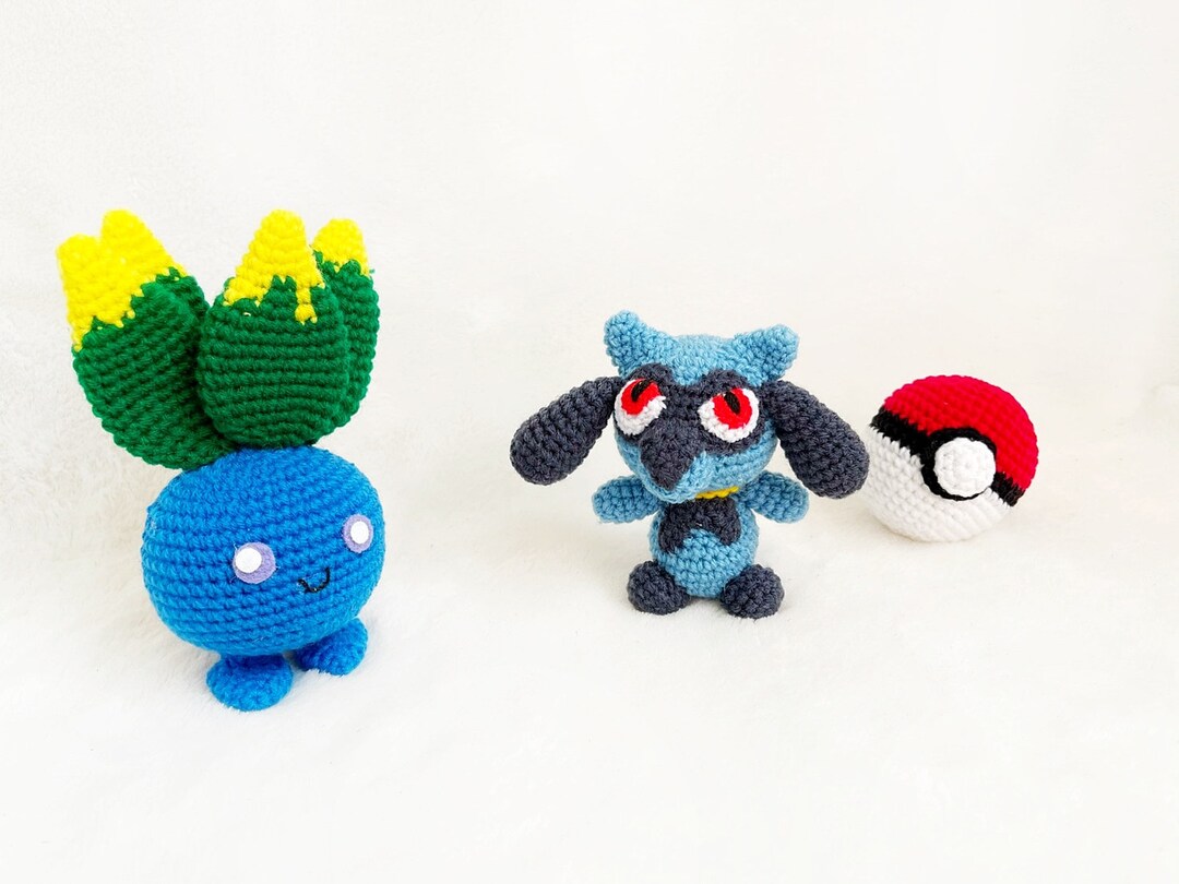 Riolu and Oddish Pokemon Crochet, Nursery Decor, Pokemon Amigurumi ...