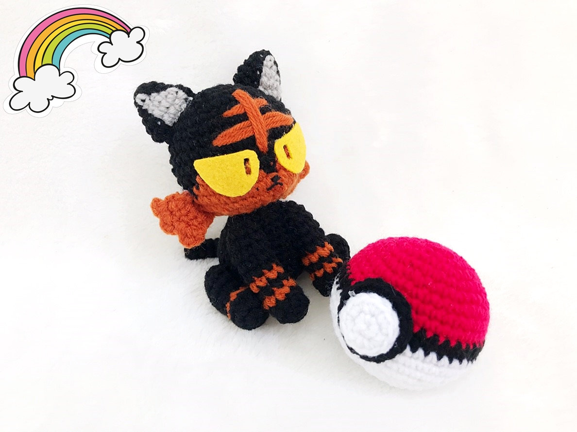 Litten Pokemon Crochet Nursery Decor Pokemon Amigurumi - Etsy