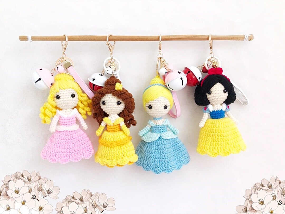 Princess Key Ring Crochet, Princess Amigurumi, Crochet Princess ...