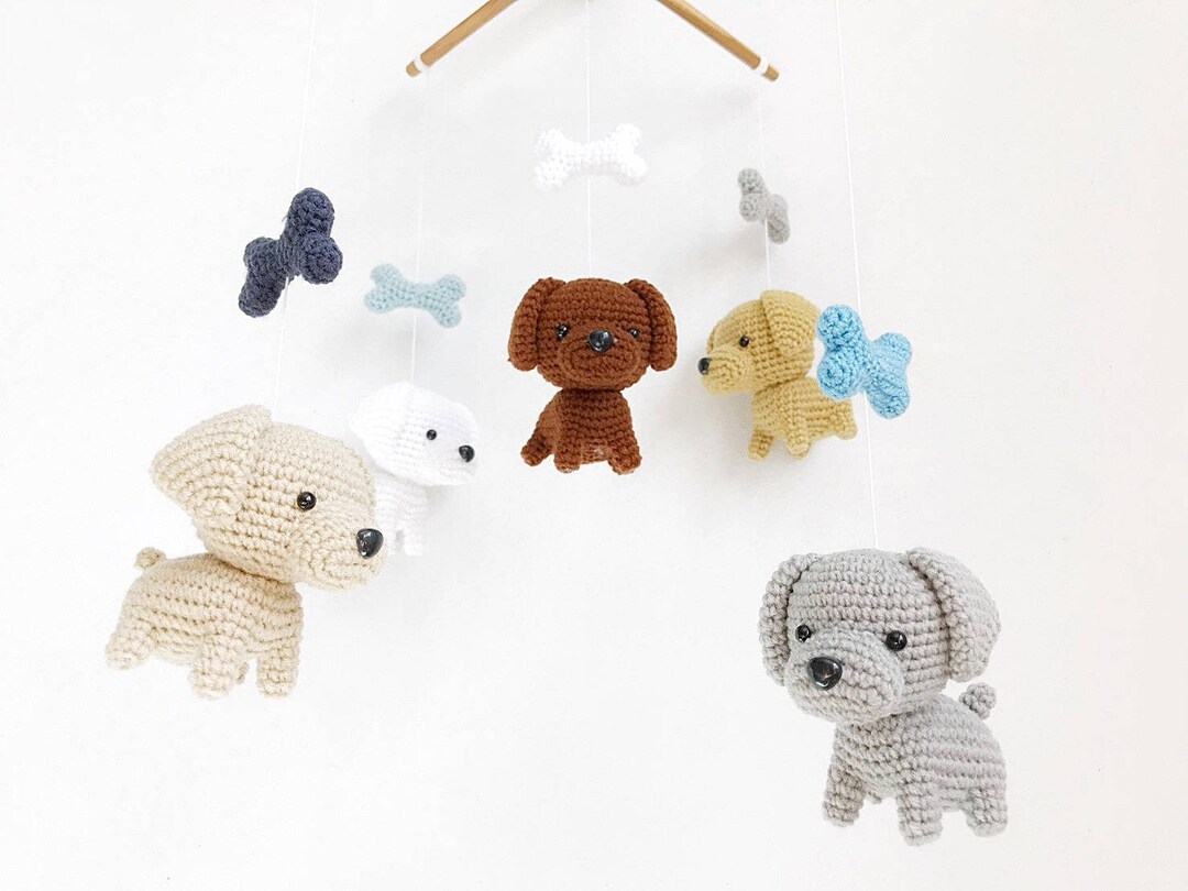 Baby Mobile Labrador Puppy Gnag Crochet, Dog Baby Mobile, Nursery Decor ...