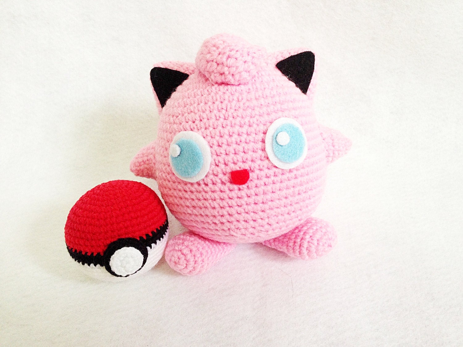 Crochet Jigglypuff Plush Toy, Pokemon Amigurumi With Ball - Etsy
