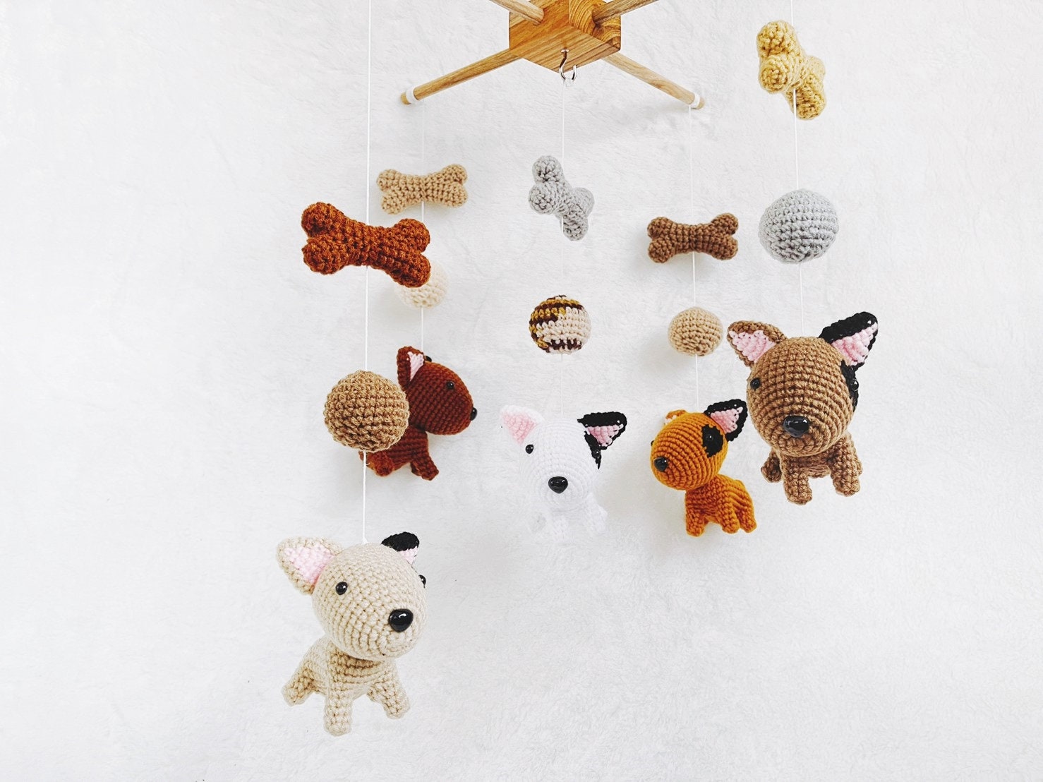 Bull Teria Puppies Crochet Baby Mobile Dog Baby Mobile - Etsy