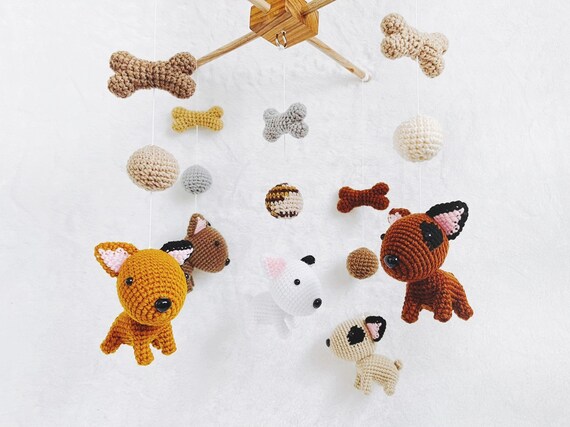 Bull Teria Puppies Crochet Baby Mobile Dog Baby Mobile - Etsy