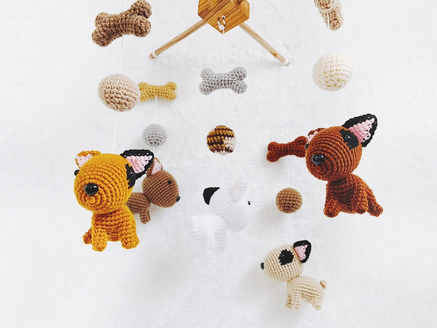 Bull Teria Puppies Crochet Baby Mobile Dog Baby Mobile - Etsy