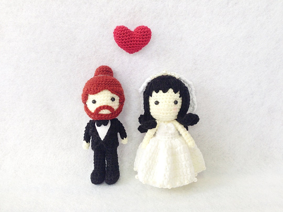 Wedding Cake Topper - Crochet Character Bride and Groom - Cake Topper ...