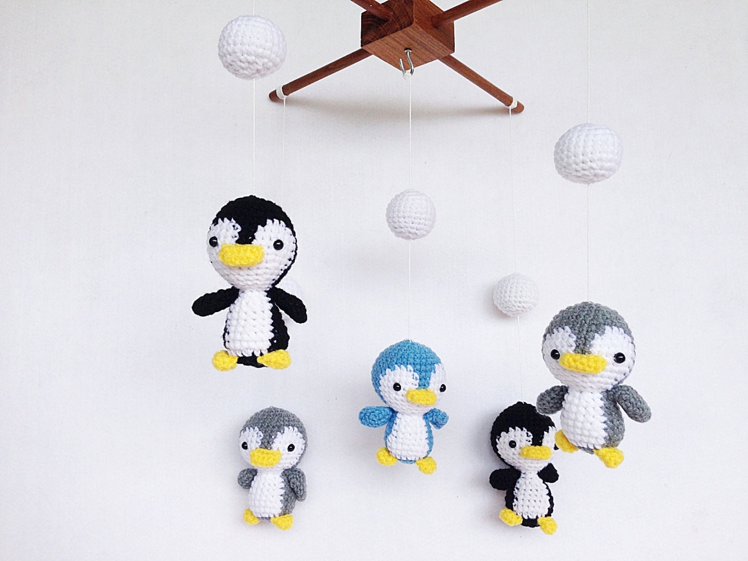 Baby Mobile Baby Penguins With Snowballs in the North Pole | Etsy