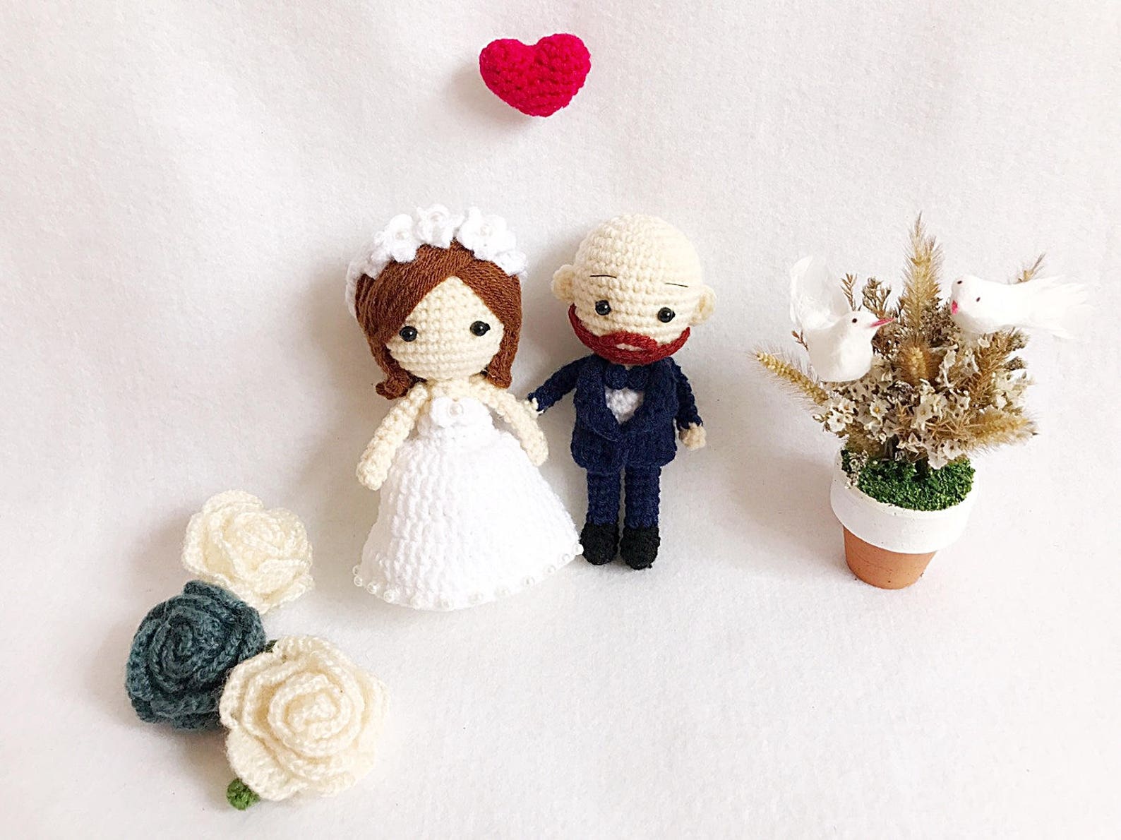 Wedding Topper Cake Crochet Character Bride and Groom Cake - Etsy Australia