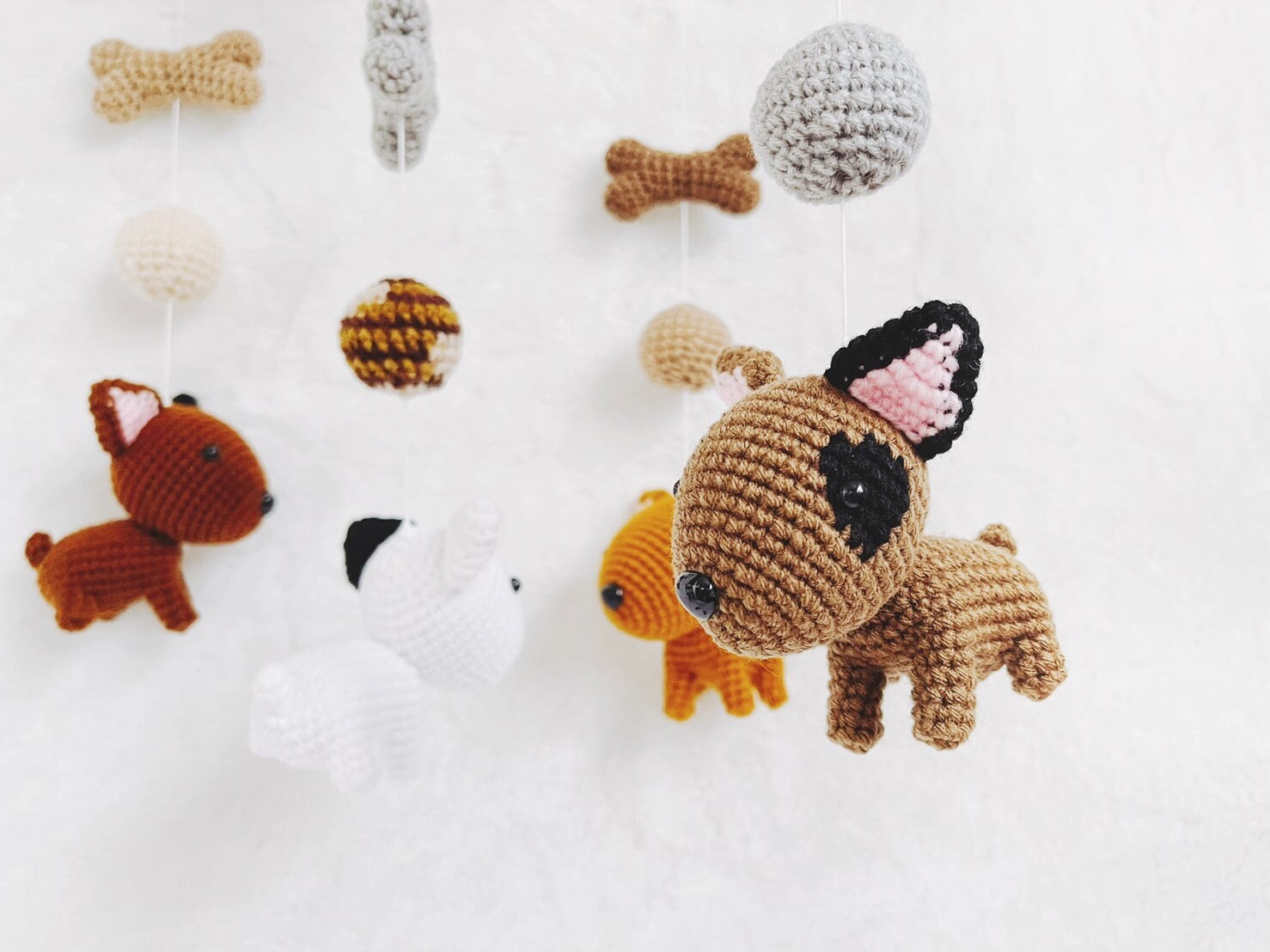 Bull Teria Puppies Crochet Baby Mobile Dog Baby Mobile - Etsy