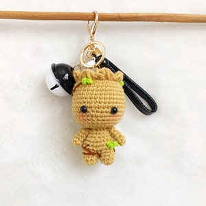 Baby Groot Key Ring Crochet, Groot Amigurumi, Crochet Monster, Handmade ...