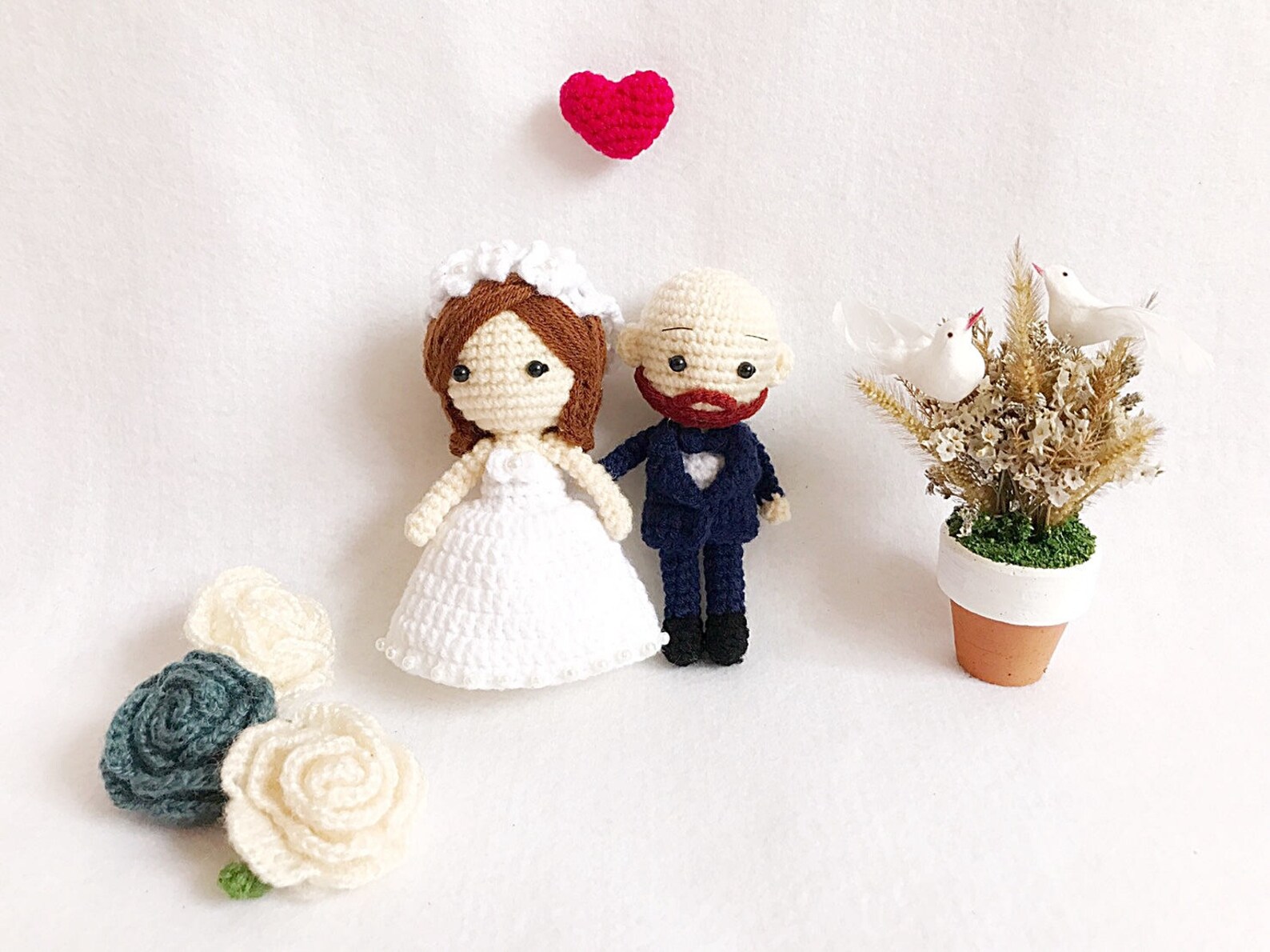 Wedding Topper Cake Crochet Character Bride and Groom Cake - Etsy Australia
