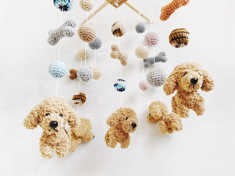 Goldendoodle Crochet Baby Mobile Dog Baby Mobile Nursery - Etsy