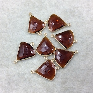 Gold Plated Faceted Natural Hydro Root Beer Quartz Fan Shape - Etsy