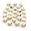 Cube Letter Charms 7mm, Uppercase Alphabet Charm, Gold Letter Charm, 26 ...