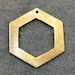 Large Gold Plated Copper Open Cutout Thick Hex/hexagon Shaped ...
