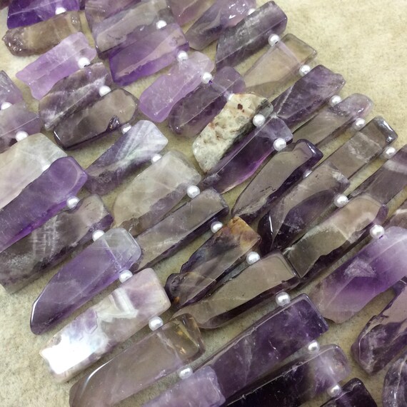 Graduated Strand of Mixed Amethyst Stick Beads 15 | Etsy