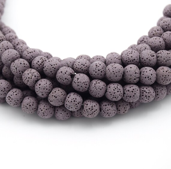 Lava Beads Purple Round Diffuser Beads 6mm 8mm 10mm 12mm | Etsy