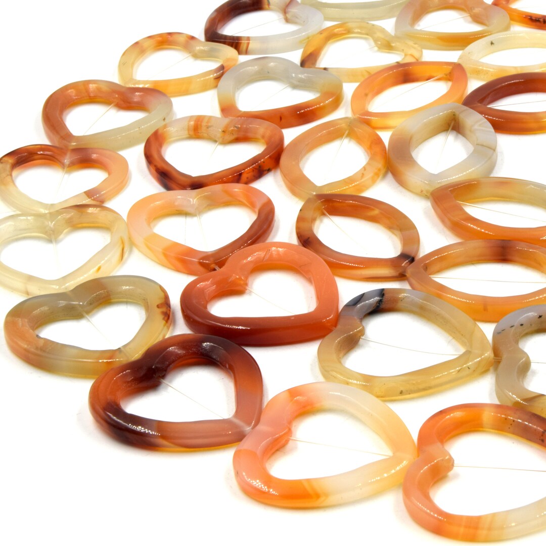 Carnelian Beads | Heart Shaped Red Agate Beads | Marquise Shaped Red ...