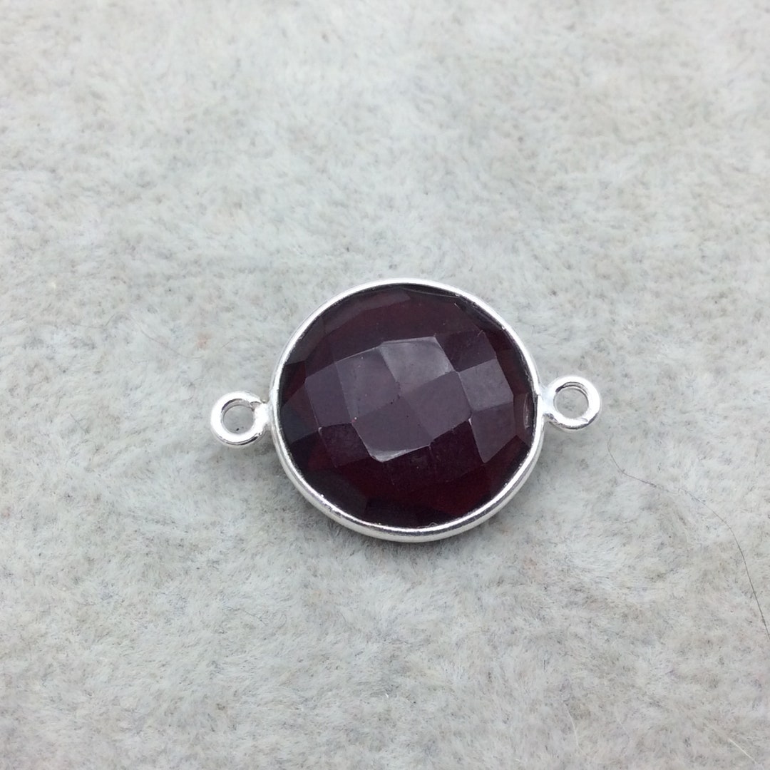 Sterling Silver Faceted Deepest Red (lab Created) Quartz Round Shaped ...