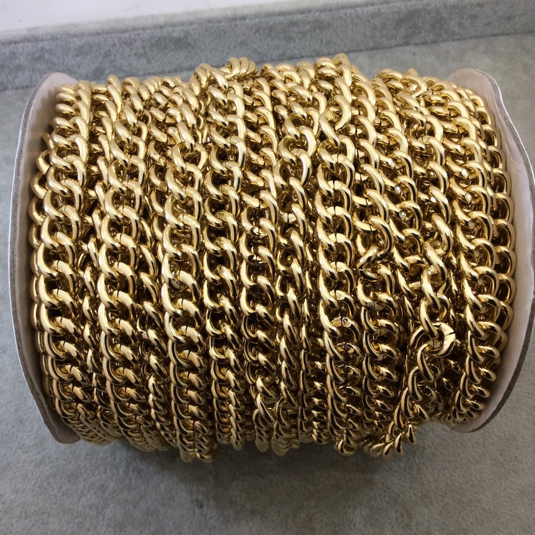 A1344 FULL SPOOL - Gold Plated Aluminum Flattened Oval Shaped Twisted ...