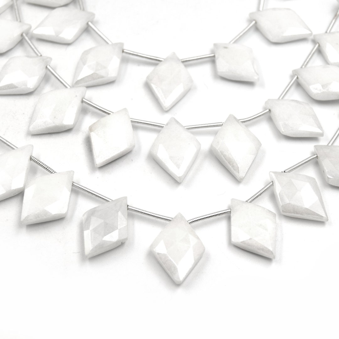 White Beryl Beads: 14x20mm Faceted Diamond Gemstone Strand - Etsy