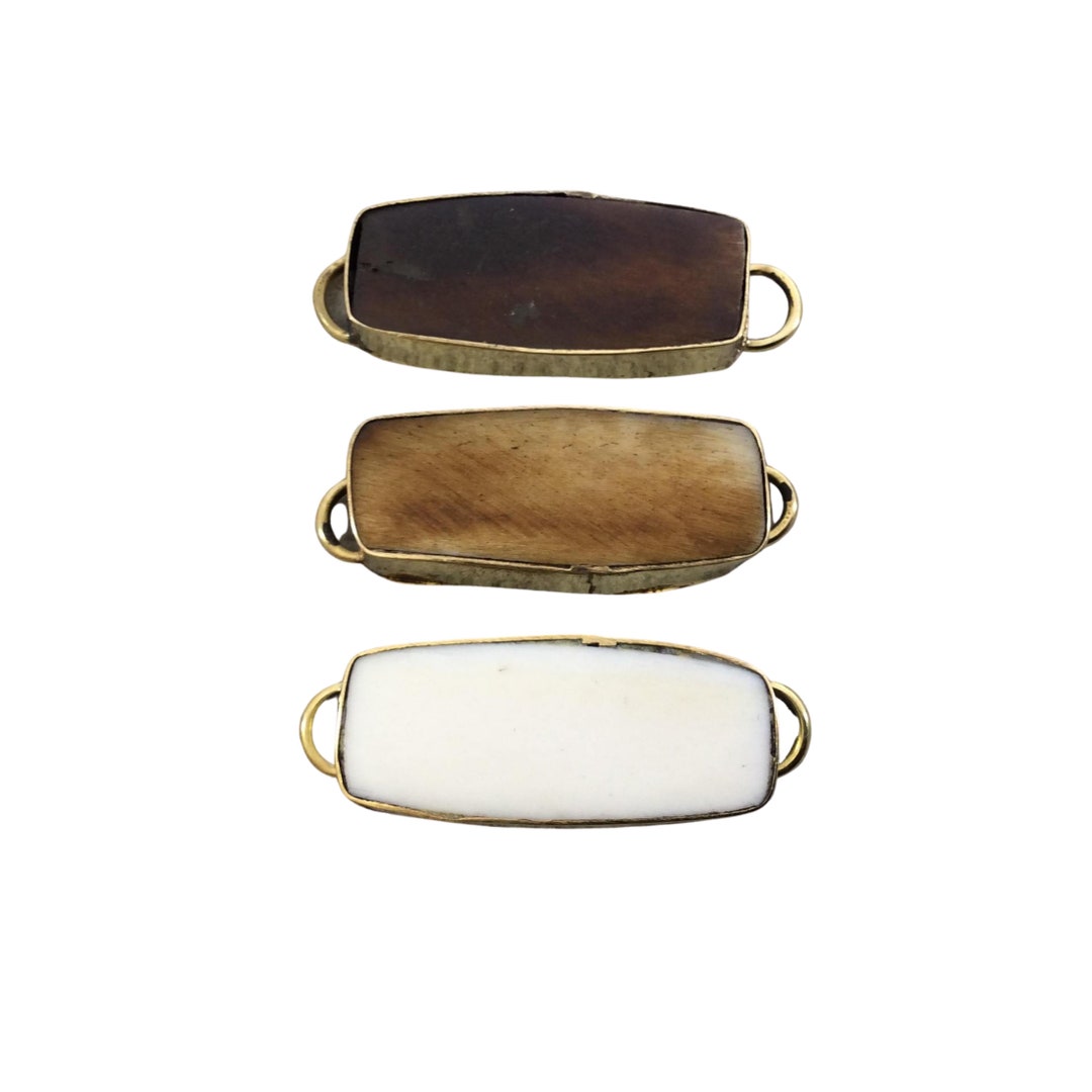 Ox Bone Connector Rectangle Bezel Connector - Etsy